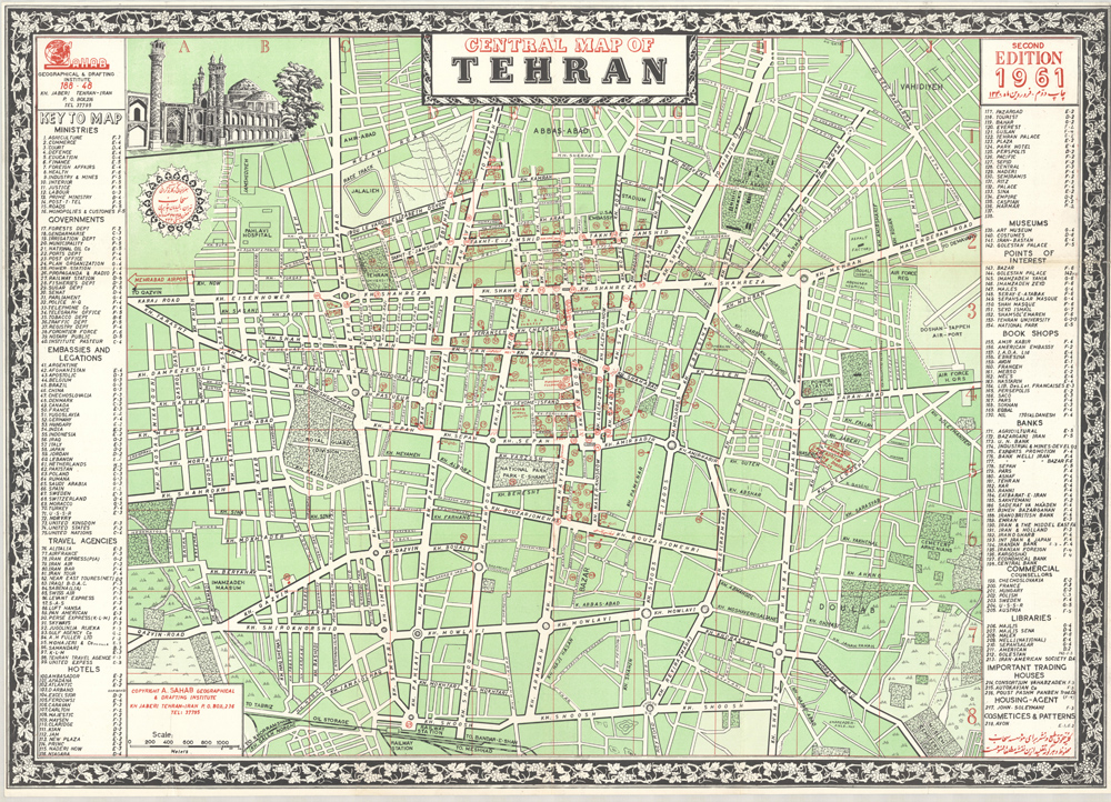 Central Map of Tehran | La Jolla Map Museum