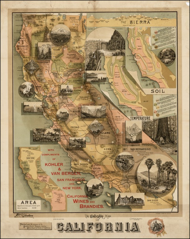 The Unique Map of California | La Jolla Map Museum