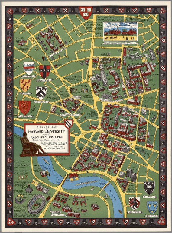 A Scott Map of Harvard University and Radcliffe College, Cambridge ...