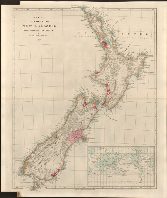 Map of the Colony of New Zealand from Official Documents, 1853 | La ...